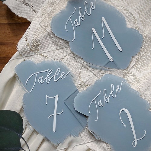 Painted Acrylic Table Numbers Table Numbers Wedding Decor - Etsy