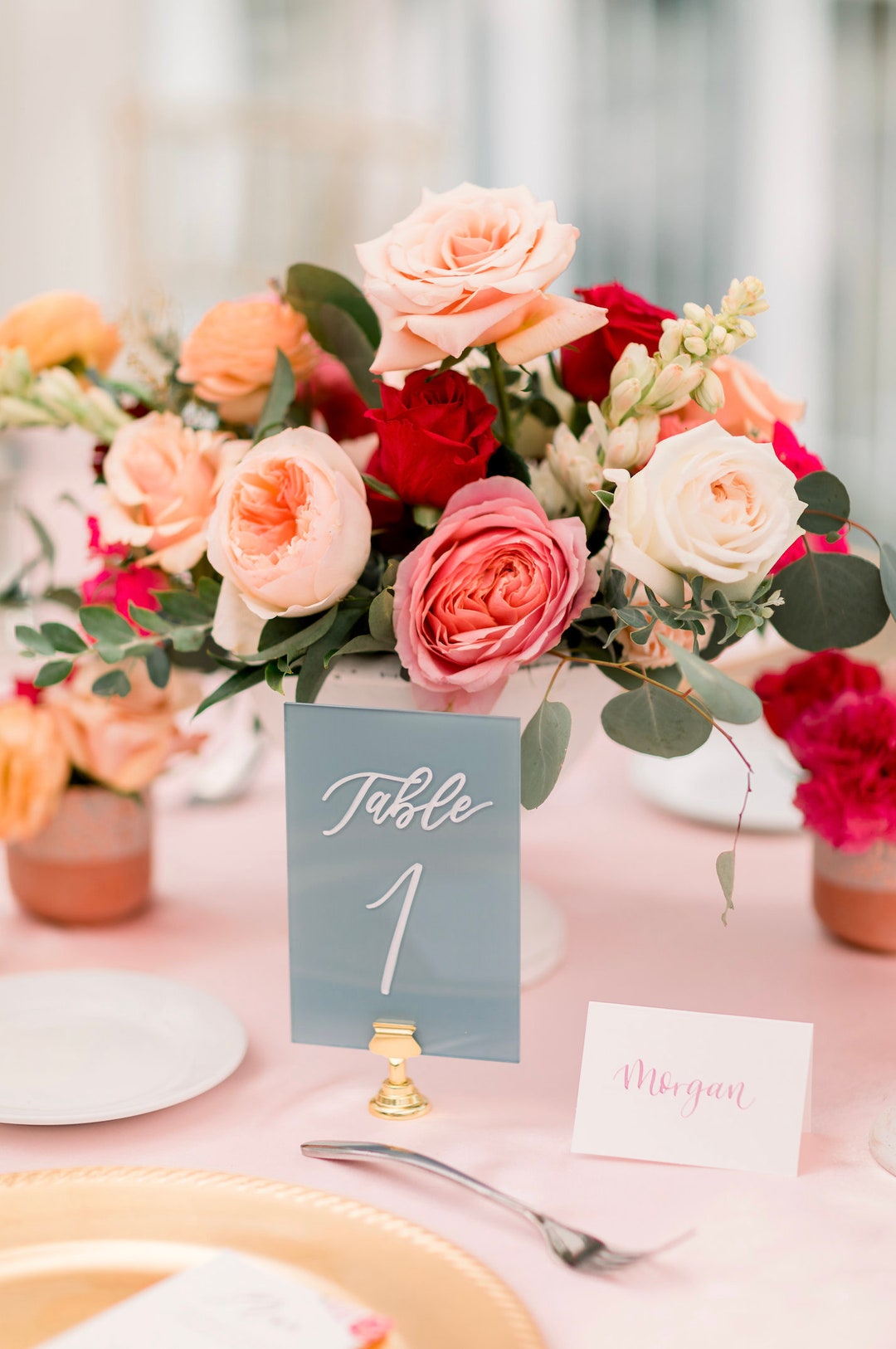 Painted Acrylic Table Numbers Table Numbers Wedding Decor - Etsy