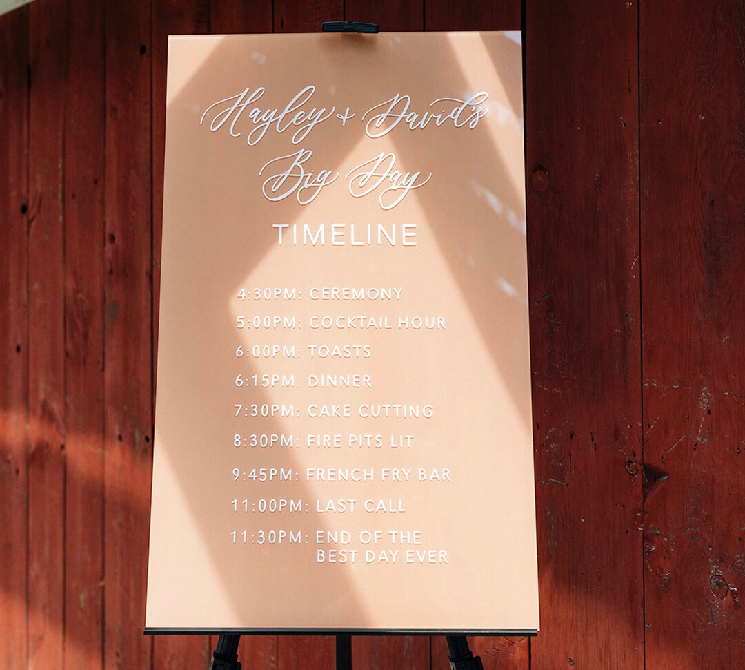 Order of Events Acrylic Sign, Wedding Timeline Ceremony Wedding Sign ...