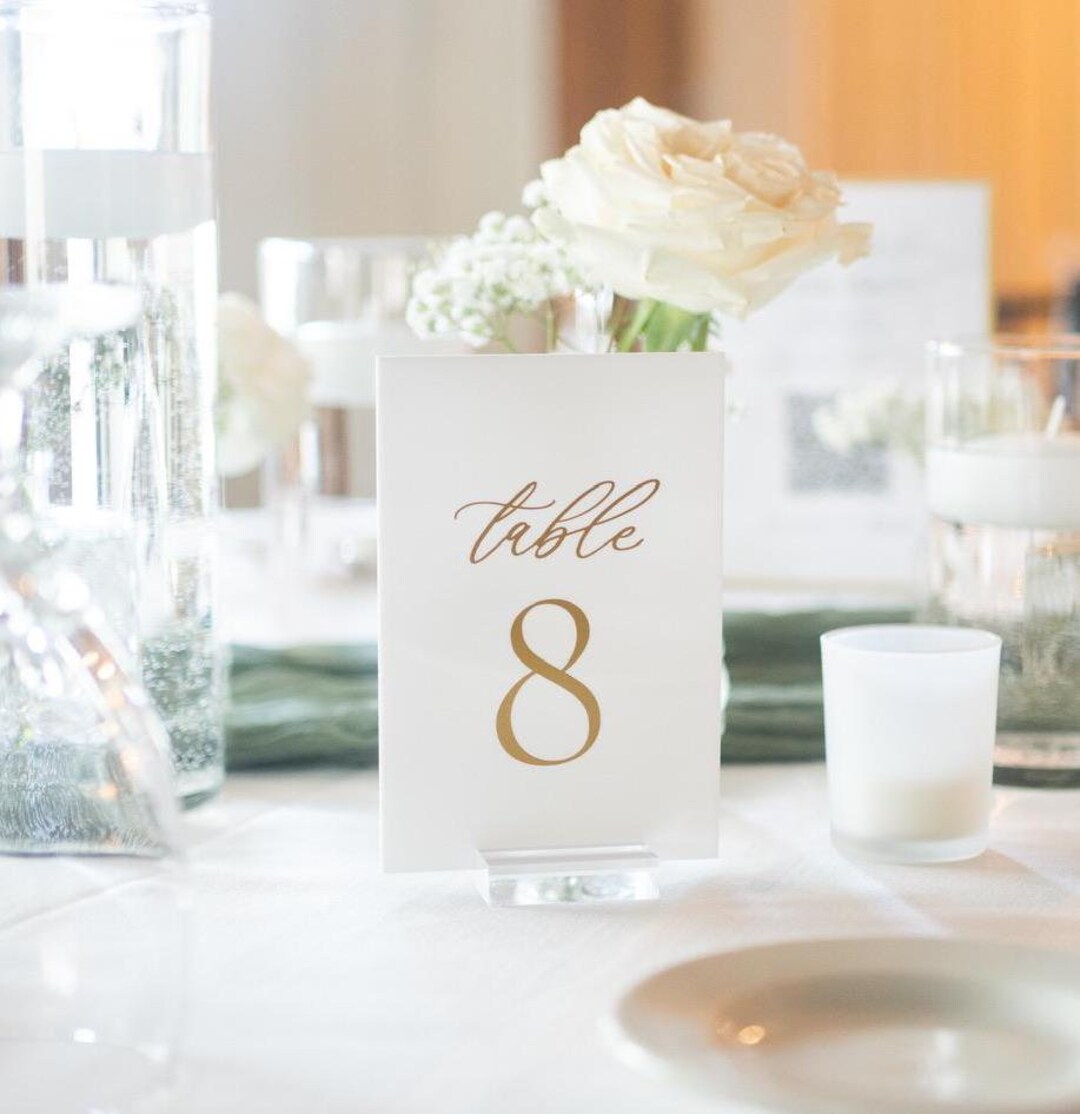 Painted Acrylic Table Numbers | Table Numbers | Wedding Decor - Etsy
