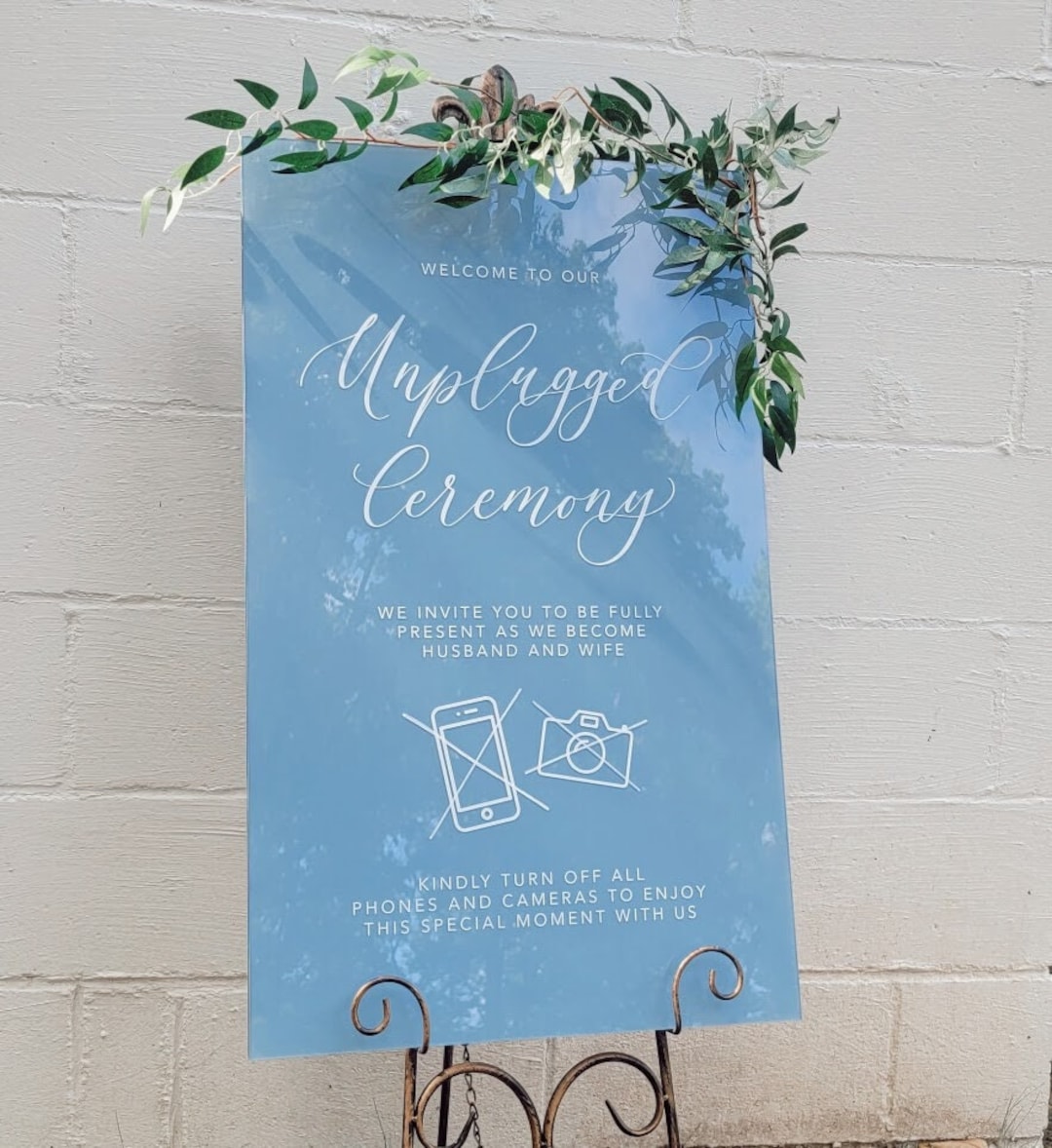 Unplugged Ceremony Sign | Acrylic Unplugged Sign - Etsy