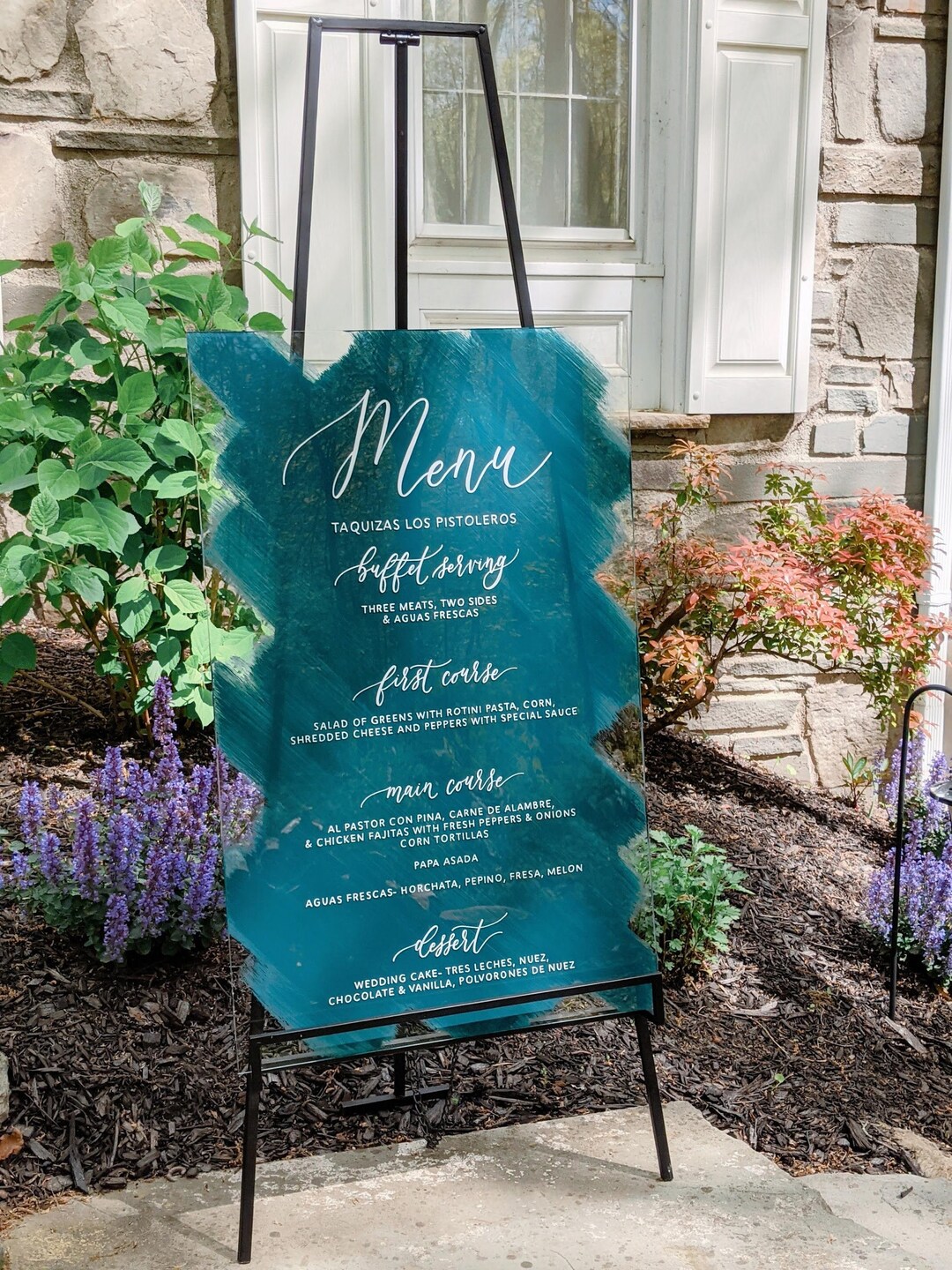 Menu Acrylic Sign, Food Menu Wedding Sign | Hand Lettered Acrylic Sign ...