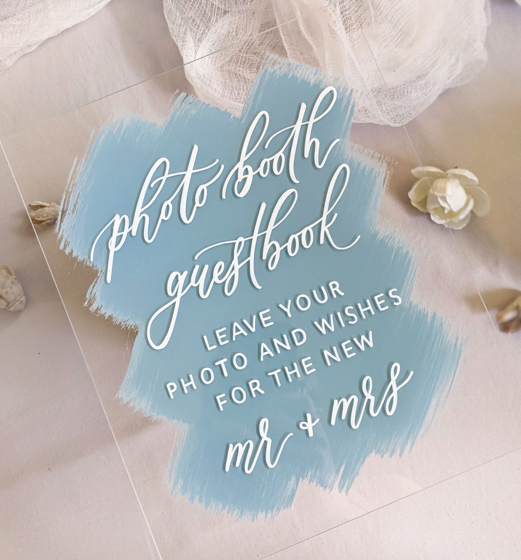 Photo Booth Guestbook Acrylic Sign | Hand Lettered Acrylic Sign | Table ...