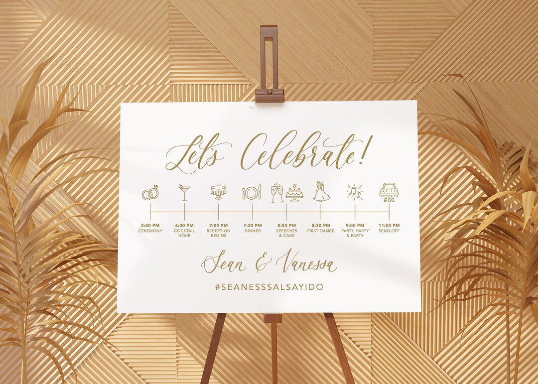 Wedding Timeline Sign | Acrylic Order of Events Sign - Etsy