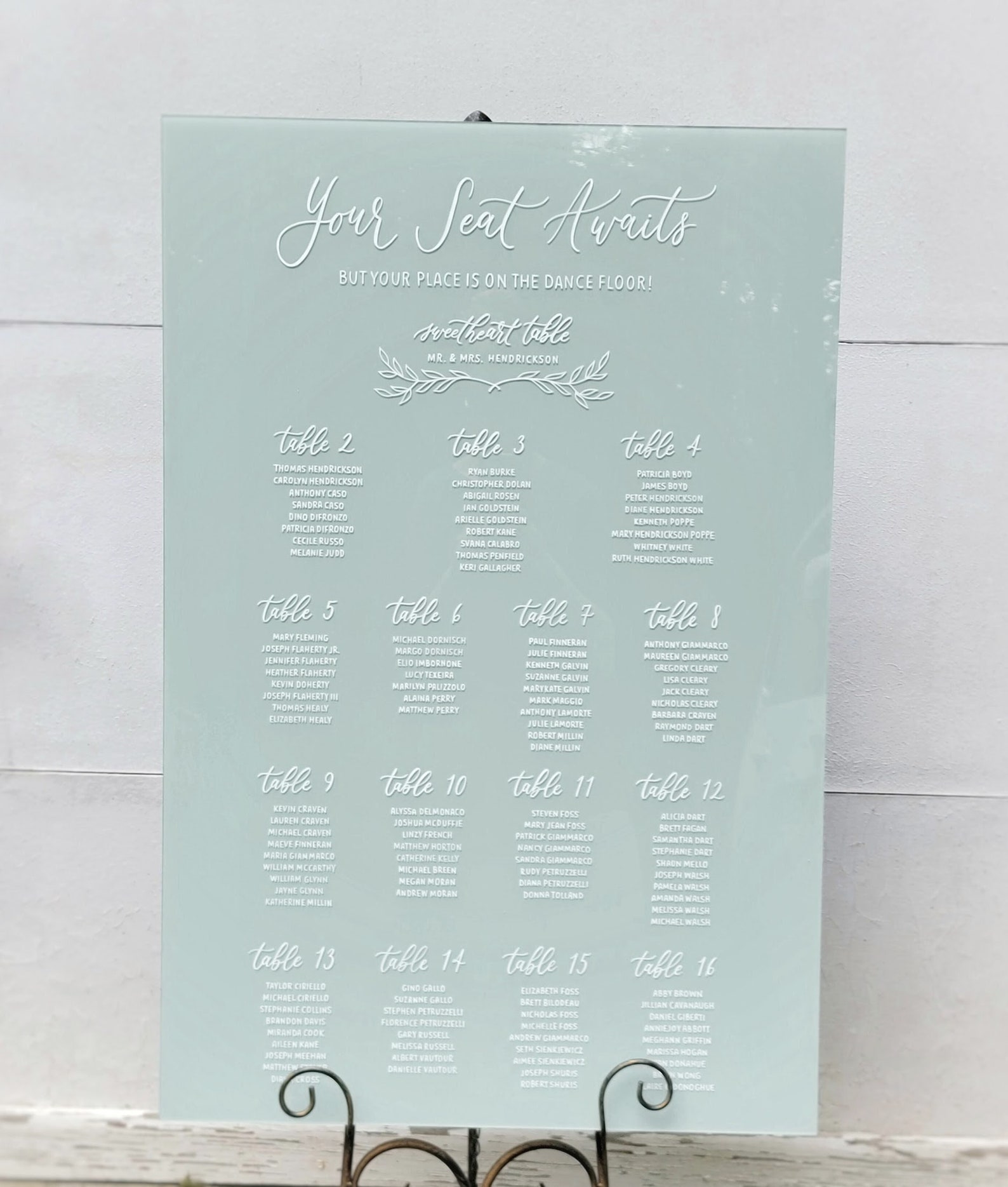 Acrylic Seating Chart Hand Lettered Acrylic Sign Wedding - Etsy