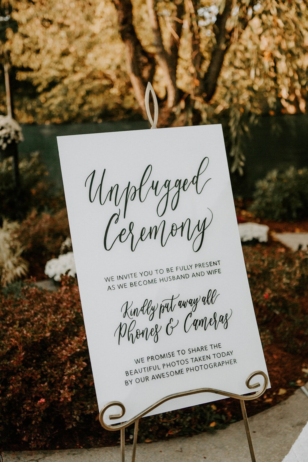 Unplugged Ceremony Sign | Acrylic Unplugged Sign - Etsy