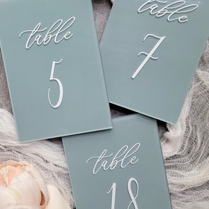 Brushed Acrylic Table Numbers | Table Numbers | Wedding Decor - Etsy