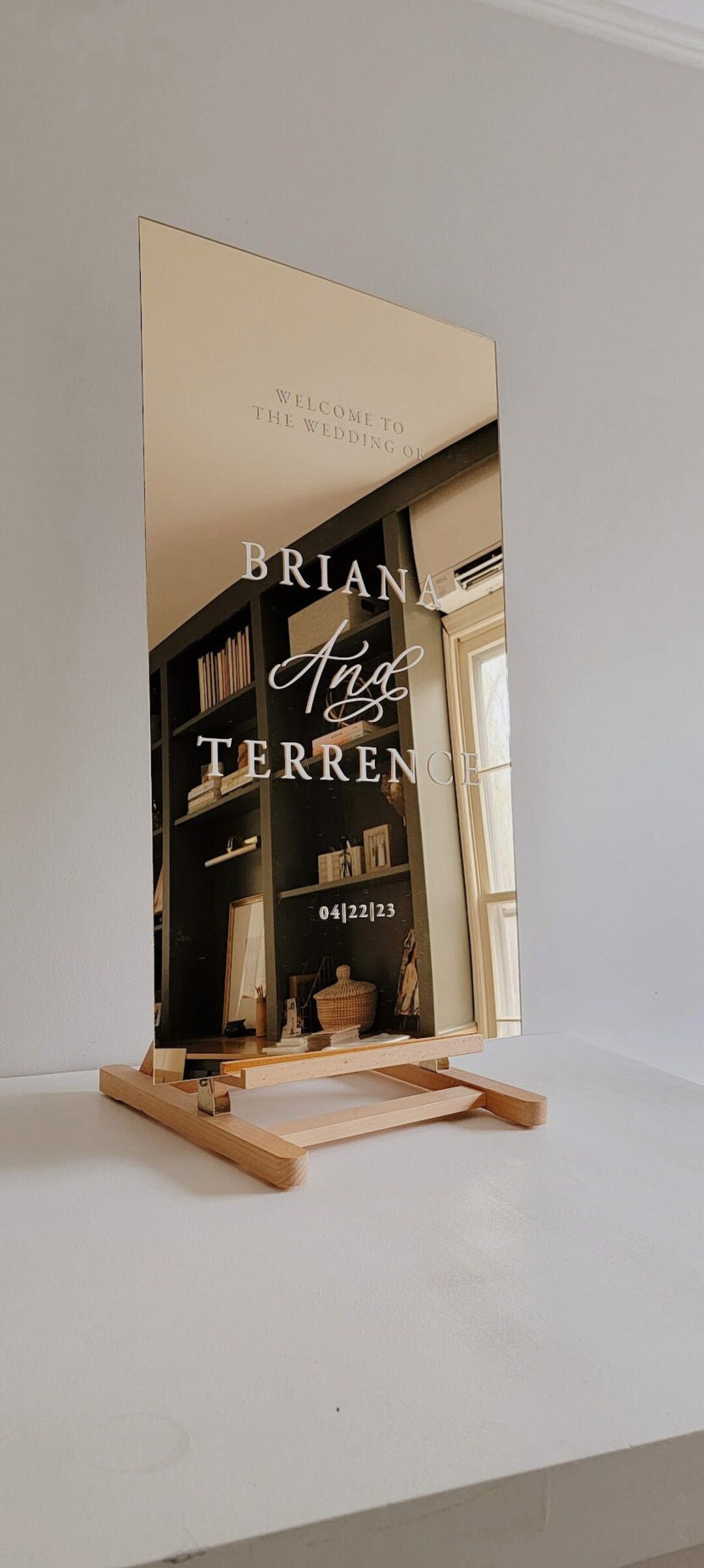 Welcome to Our Wedding Gold Mirror Acrylic Sign | Mirrored Acrylic Sign ...