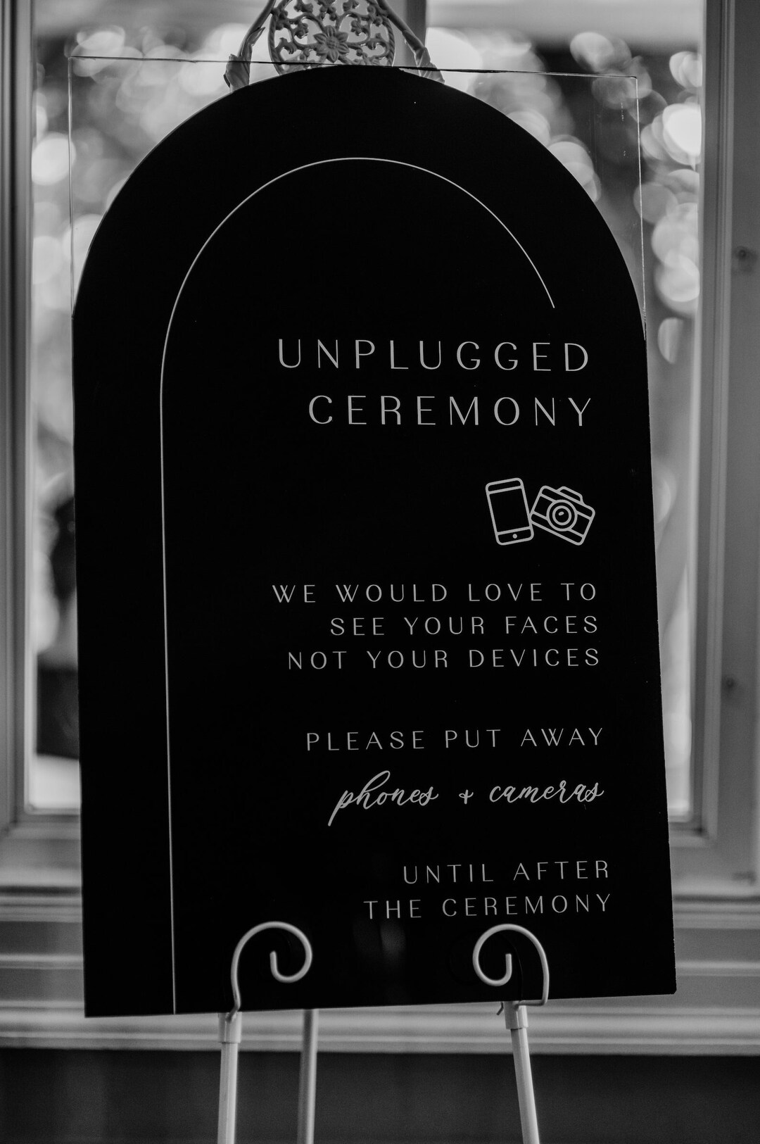 Modern Painted Arch Unplugged Ceremony Sign | Acrylic Unplugged Sign - Etsy