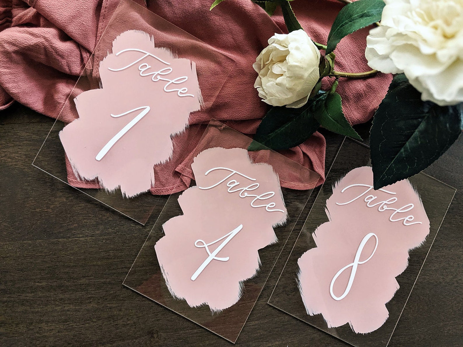 Brushed Acrylic Table Numbers | Table Numbers | Wedding Decor - Etsy