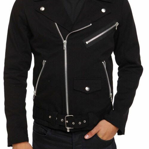 Men Handmade Cotton Motorcycle Gothic Military Jacket Goth - Etsy UK