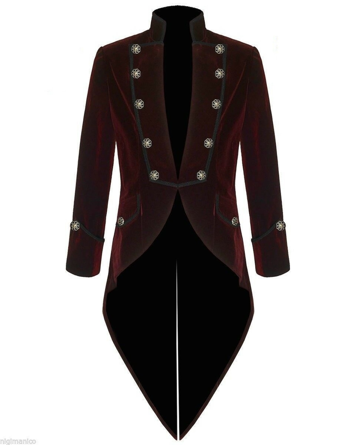 Fashion Mens Tailcoat Red Velvet Goth Steampunk Aristocrat - Etsy