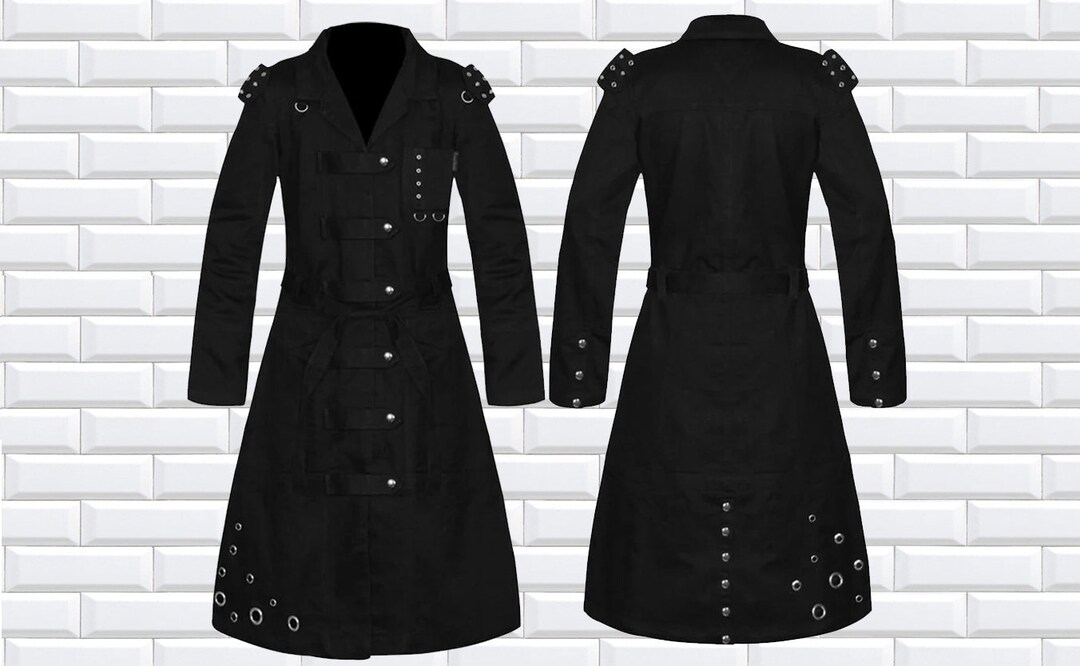 Military Handmade Black HELLRAISER Gothic Punk Pinhead VAMPIRE Jacket ...