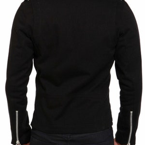 Men Handmade Cotton Motorcycle Gothic Military Jacket Goth Band RIP ...