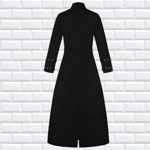 Men Handmade Black HELLRAISER Gothic Punk Pinhead VAMPIRE Jacket TRENCH ...