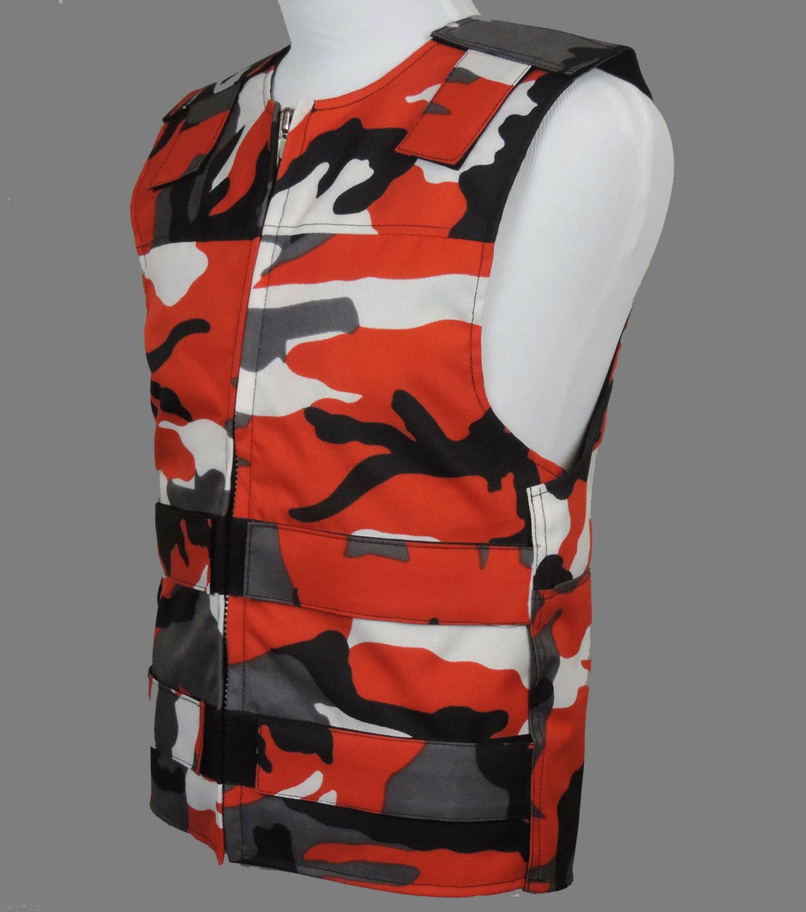 RED CAMO Cordura Bulletproof Style Motorcycle Vest | Etsy