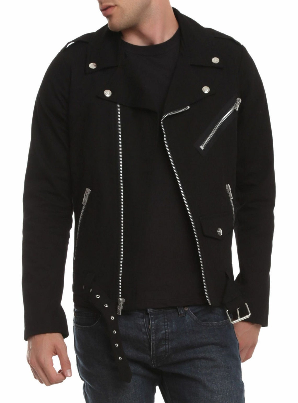 Men Handmade Cotton Motorcycle Gothic Military Jacket Goth - Etsy UK