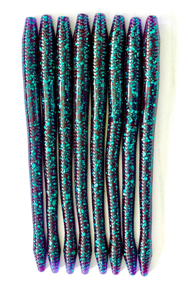 6.25 Junebug Flat Bottom Magnum Trick Worm, Bass Fishing - Etsy