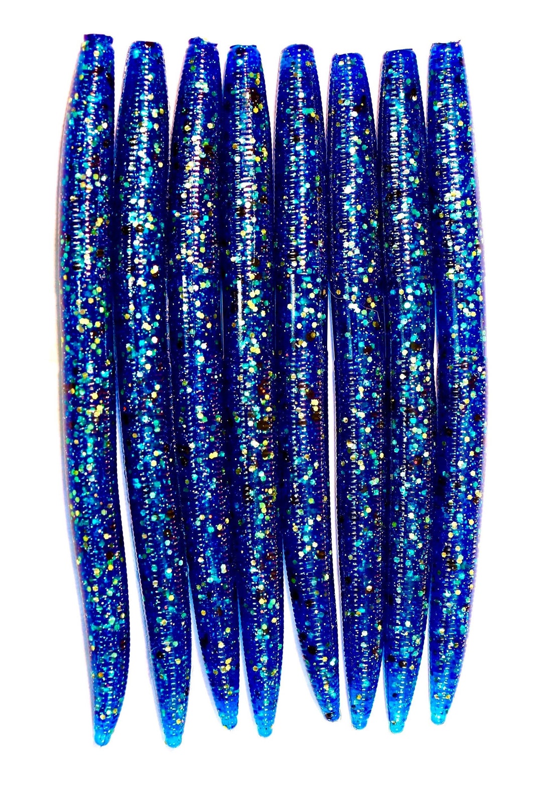 5” Backwater Blue Stick Worm, Soft Plastic Bait, Senko Style, Bass ...