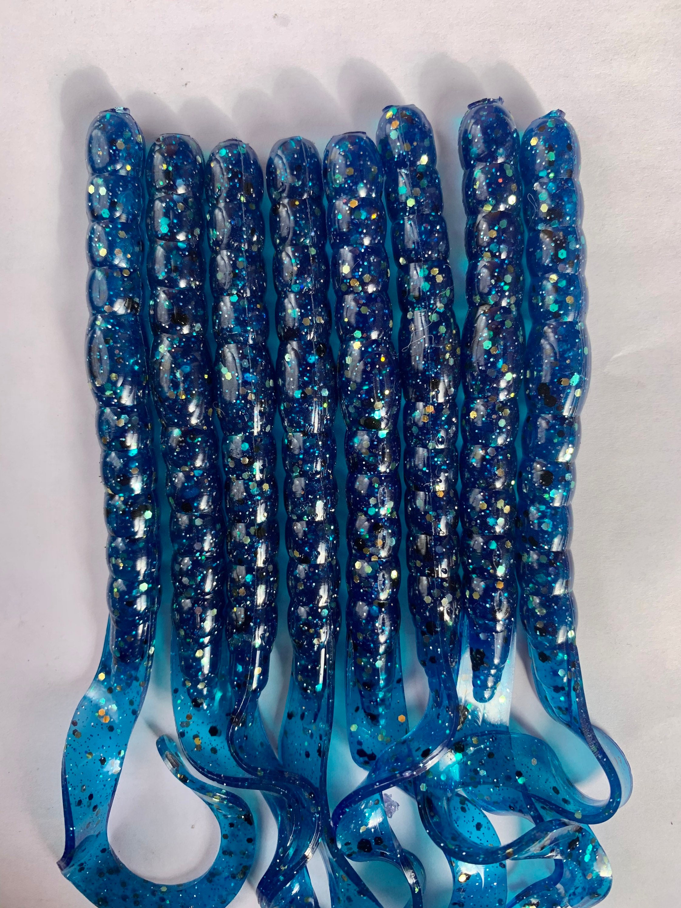 7.5 Backwater Blue Ribbon Tail worm soft plastic bait bass | Etsy