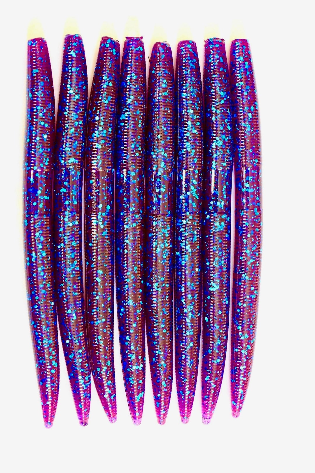 5” Electric Blue Stick Worm, 8 per Pack - Etsy