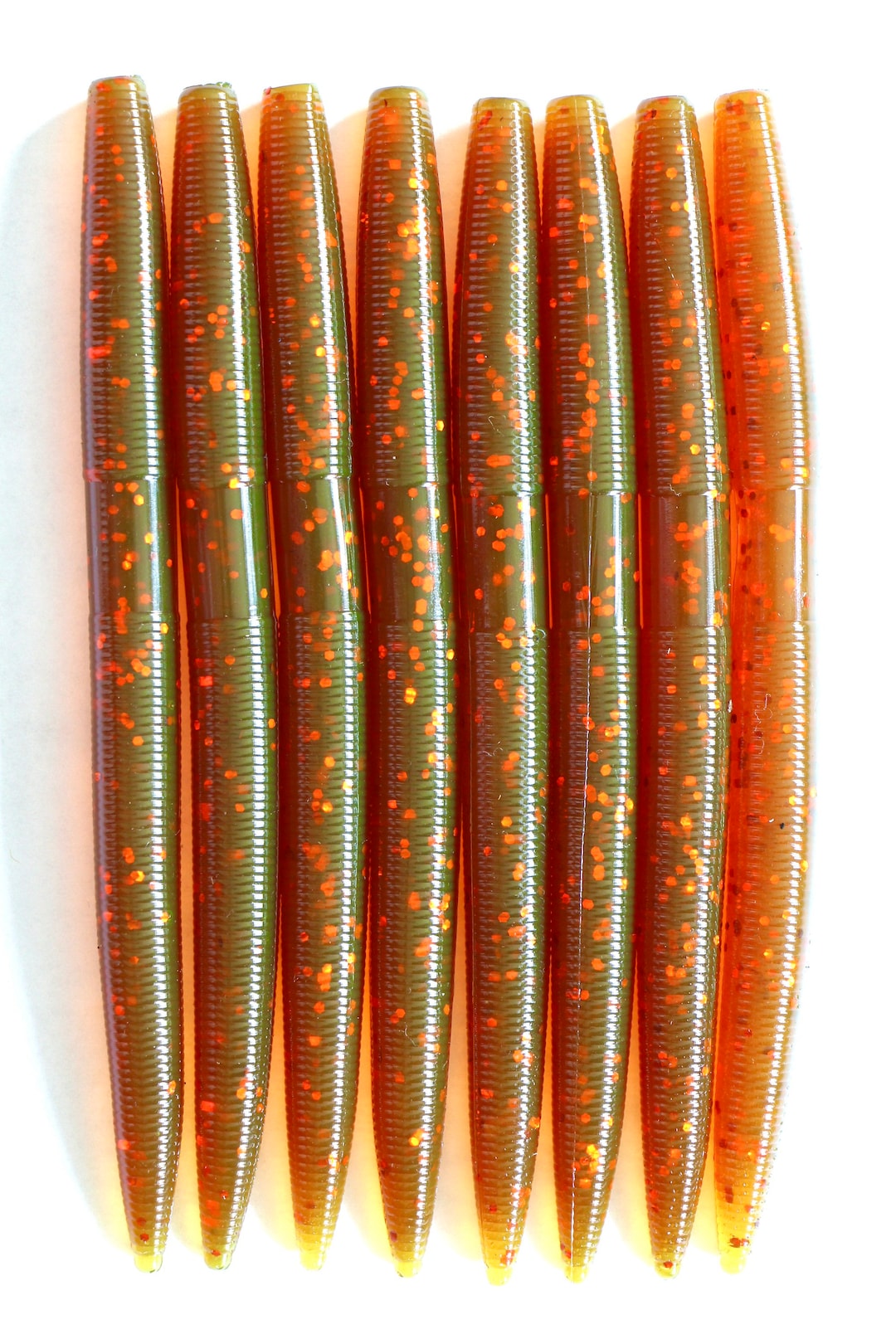 5” Motor Oil Orange Stick Worm, 8 per Pack - Etsy