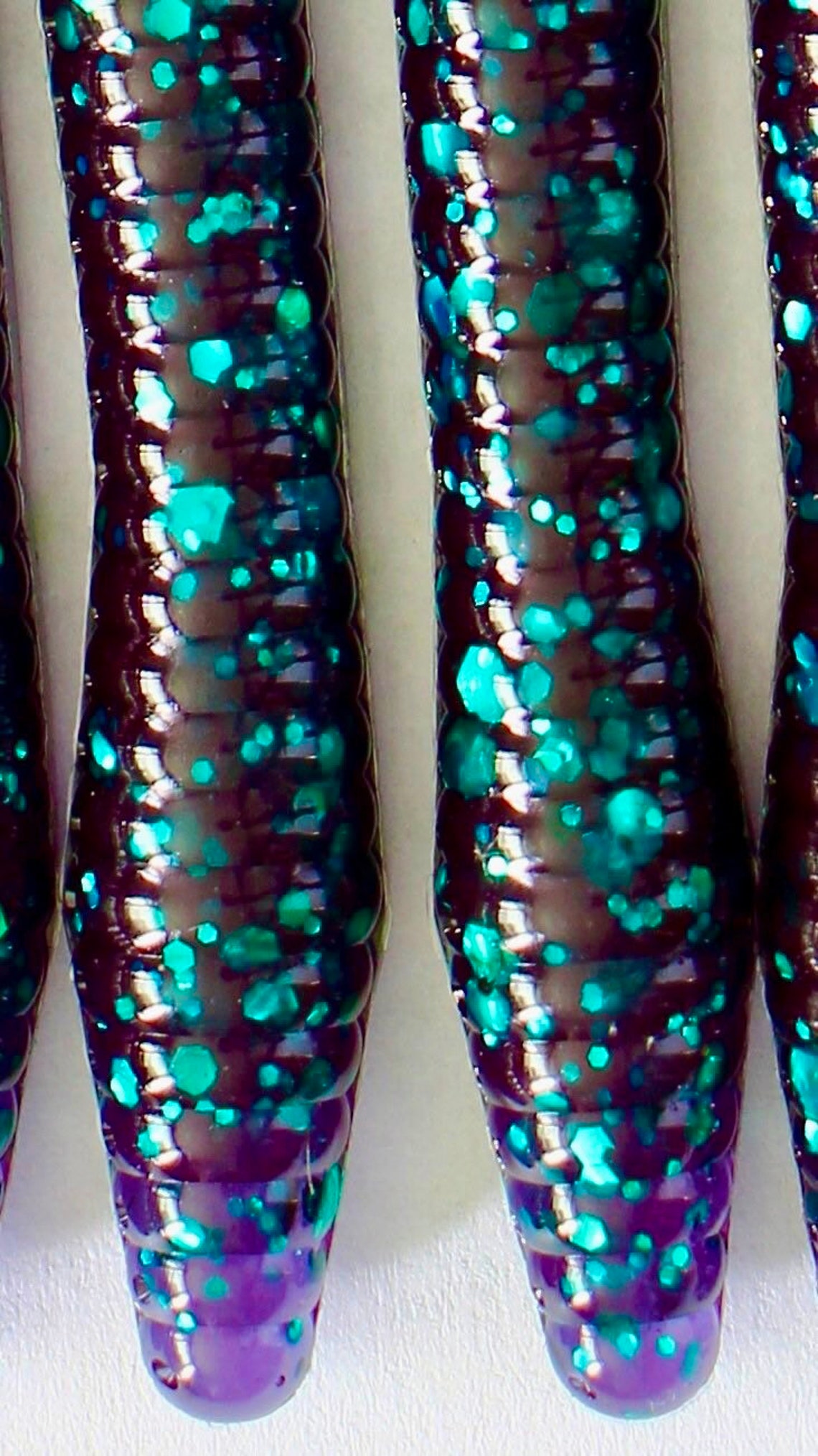 6.25 Junebug Flat Bottom Magnum Trick Worm, Bass Fishing - Etsy