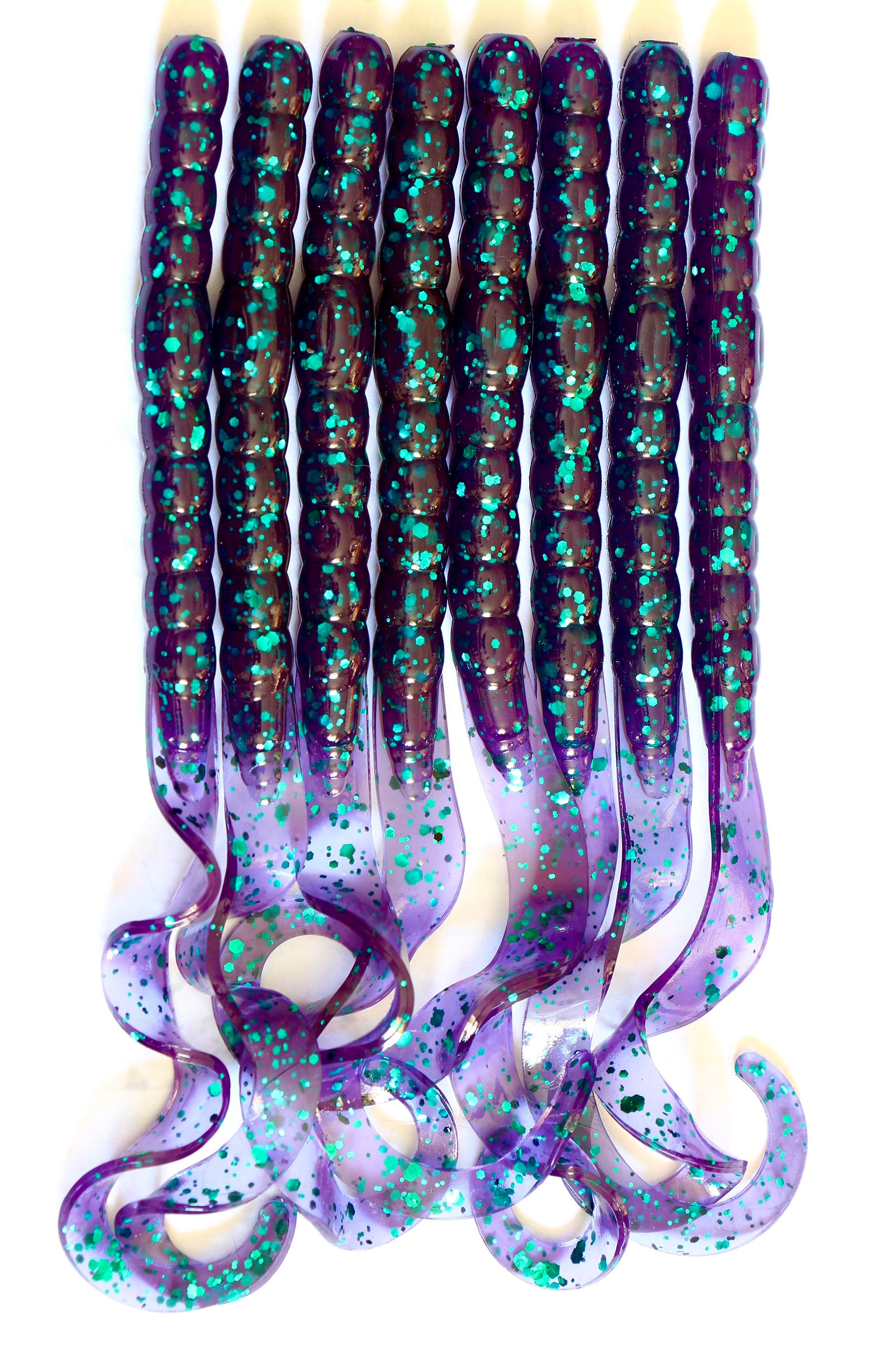 7.5 Junebug Ribbon Tail Worm, Soft Plastic Bait, Bass Fishing - Etsy