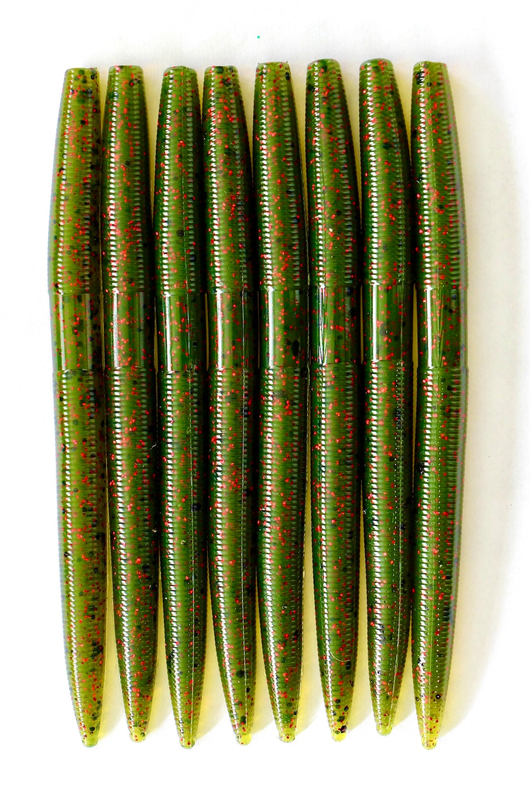 5” Watermelon Red Stick Bait, Soft Plastic Bait, Senko Style, Bass ...