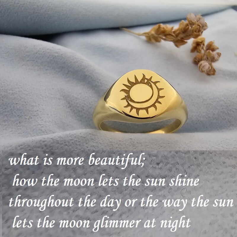 Sun Signet Ring - Etsy