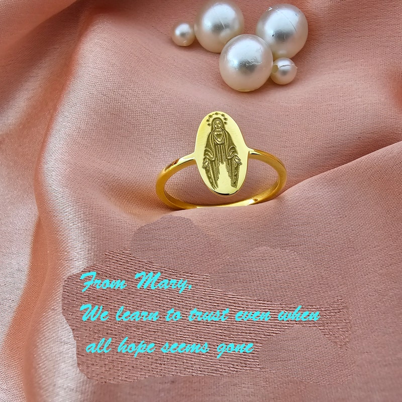 Virgin Mary Ring - Etsy