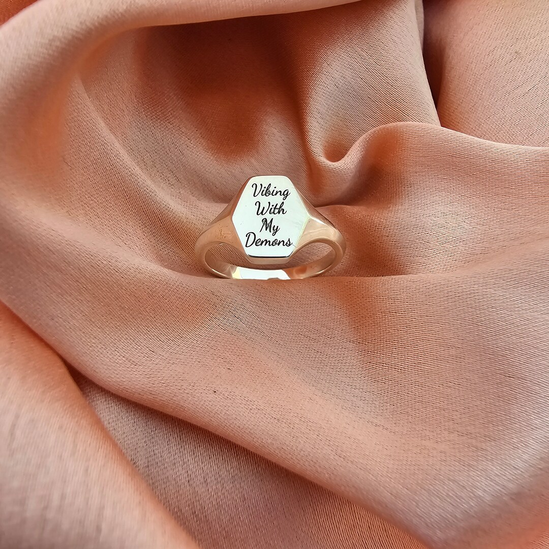 Vibing With My Demons Ring, Self Love Gift, Gift for Yourself, Funny ...