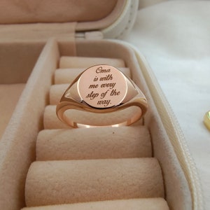 Personalized Quote Ring 14K Gold Inspiration Ring, Quotes Ring, Custom ...
