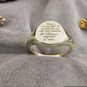 Personalized Quote Ring 14K Gold Inspiration Ring, Quotes Ring, Custom ...