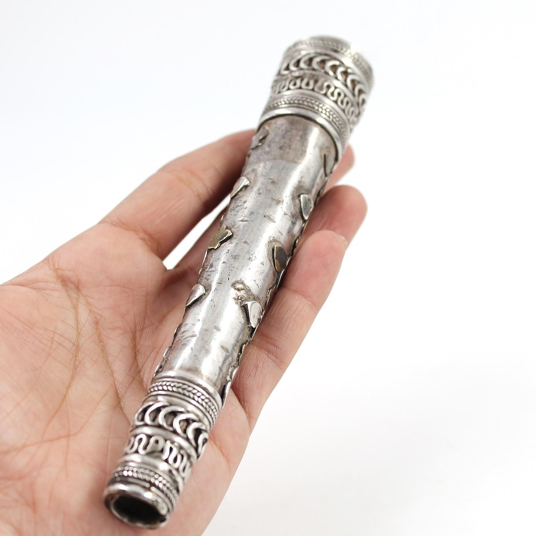 Vintage Sterling Silver Smoking Pipe, Personalized Hukkah Chilam ...