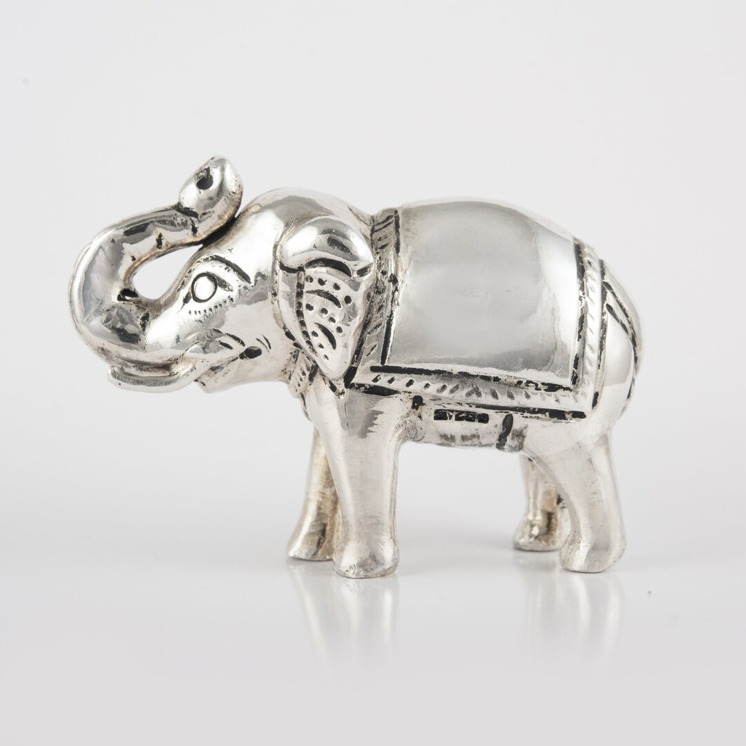 Solid Silver Elephant Statue,hand Carved,elephant Article,silver Statue ...