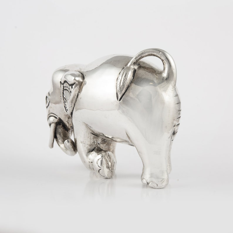 Solid Silver Elephant Statuehand Carvedelephant - Etsy
