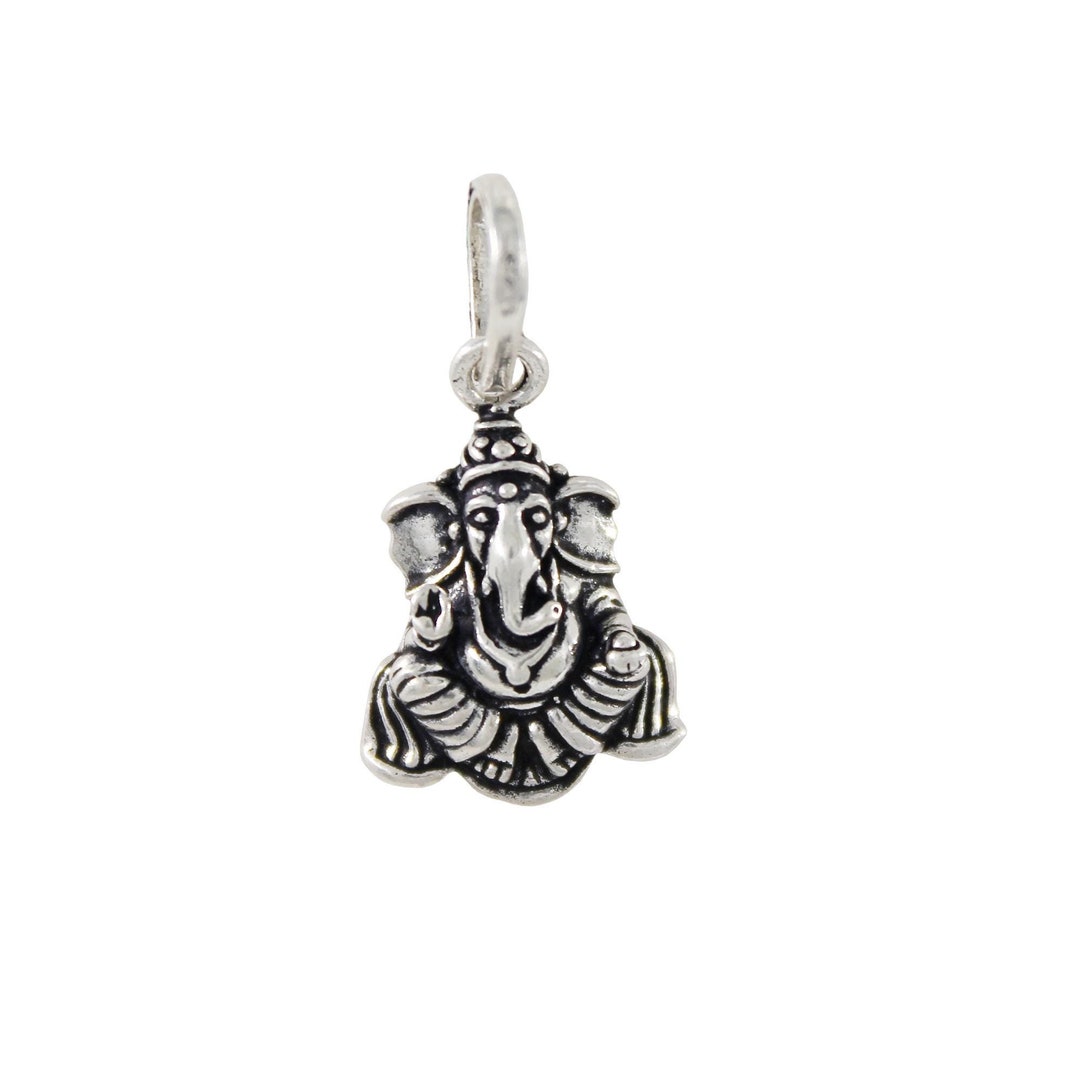 Sterling Ganesh Ji Pendant Solid 925 Silver Hindu God Jewelry Ganesh ...