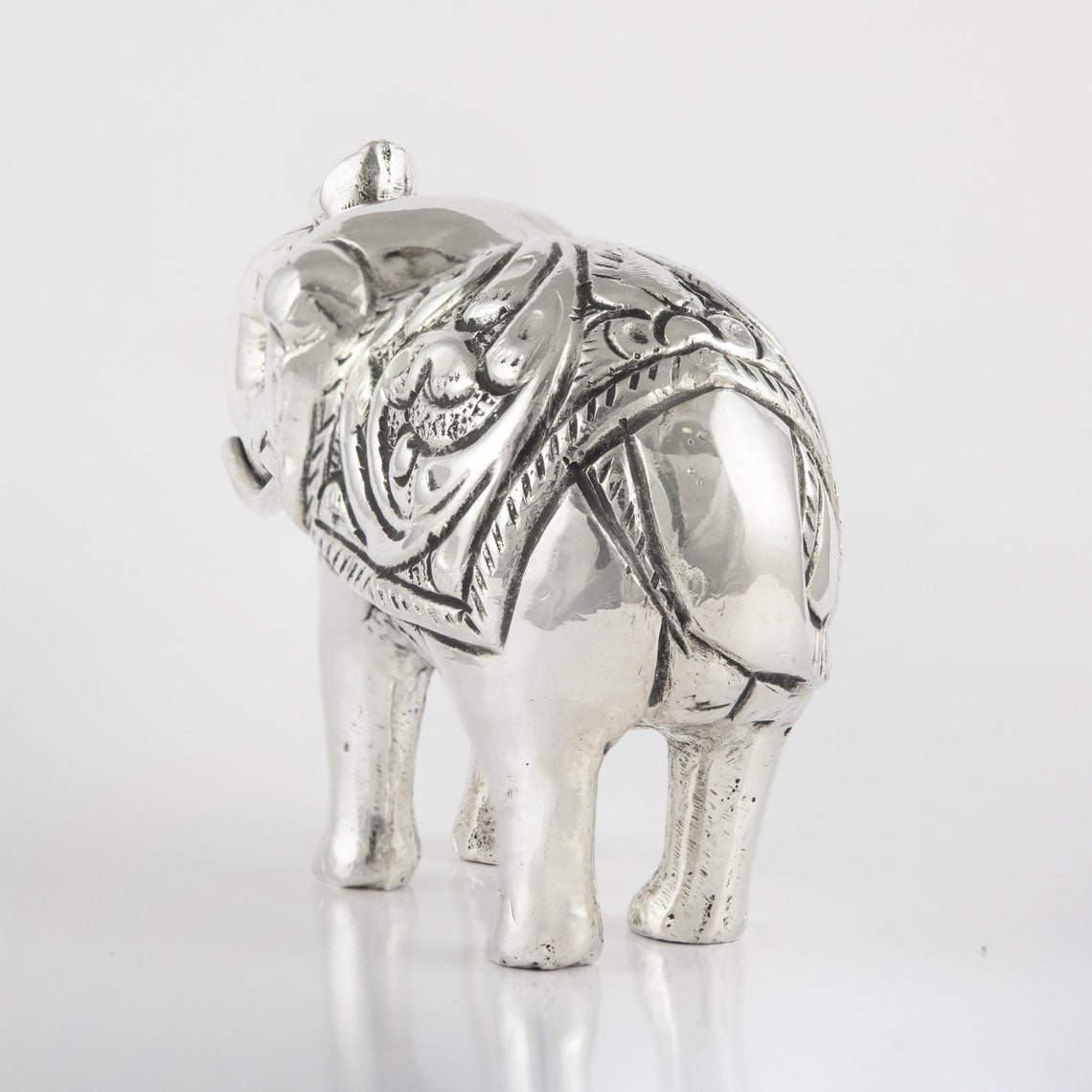 Solid Silver Elephant Statuehand Carvedelephant - Etsy