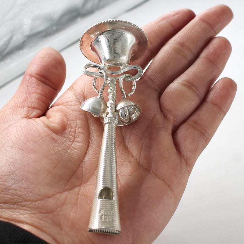 Silver Rattle - Etsy
