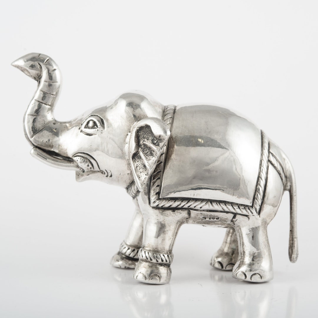 Solid Silver Elephant Statue, Elephant Statue Decor,elephant Article ...
