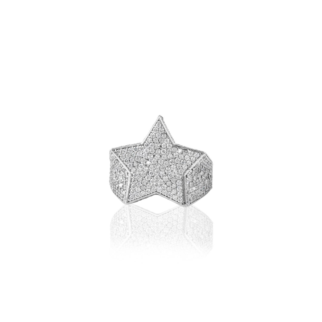 Iced Out Ring | Star Ring | Diamond Star Ring | Star Shaped Ring | Star ...