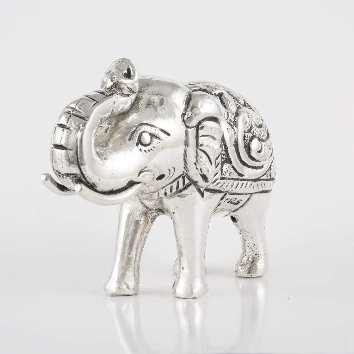 Solid Silver Elephant Statuehand Carvedelephant - Etsy