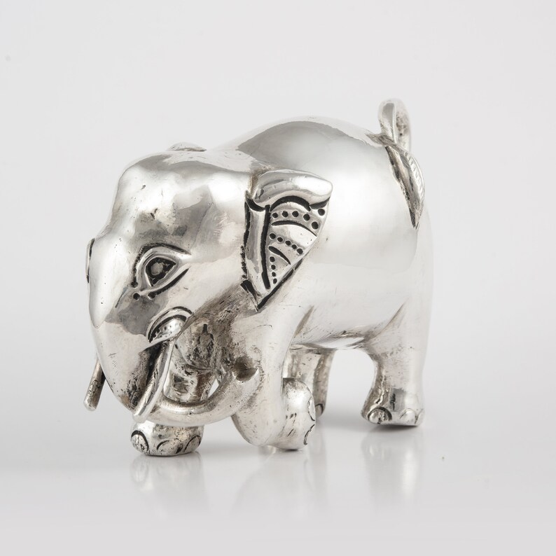 Solid Silver Elephant Statuehand Carvedelephant - Etsy