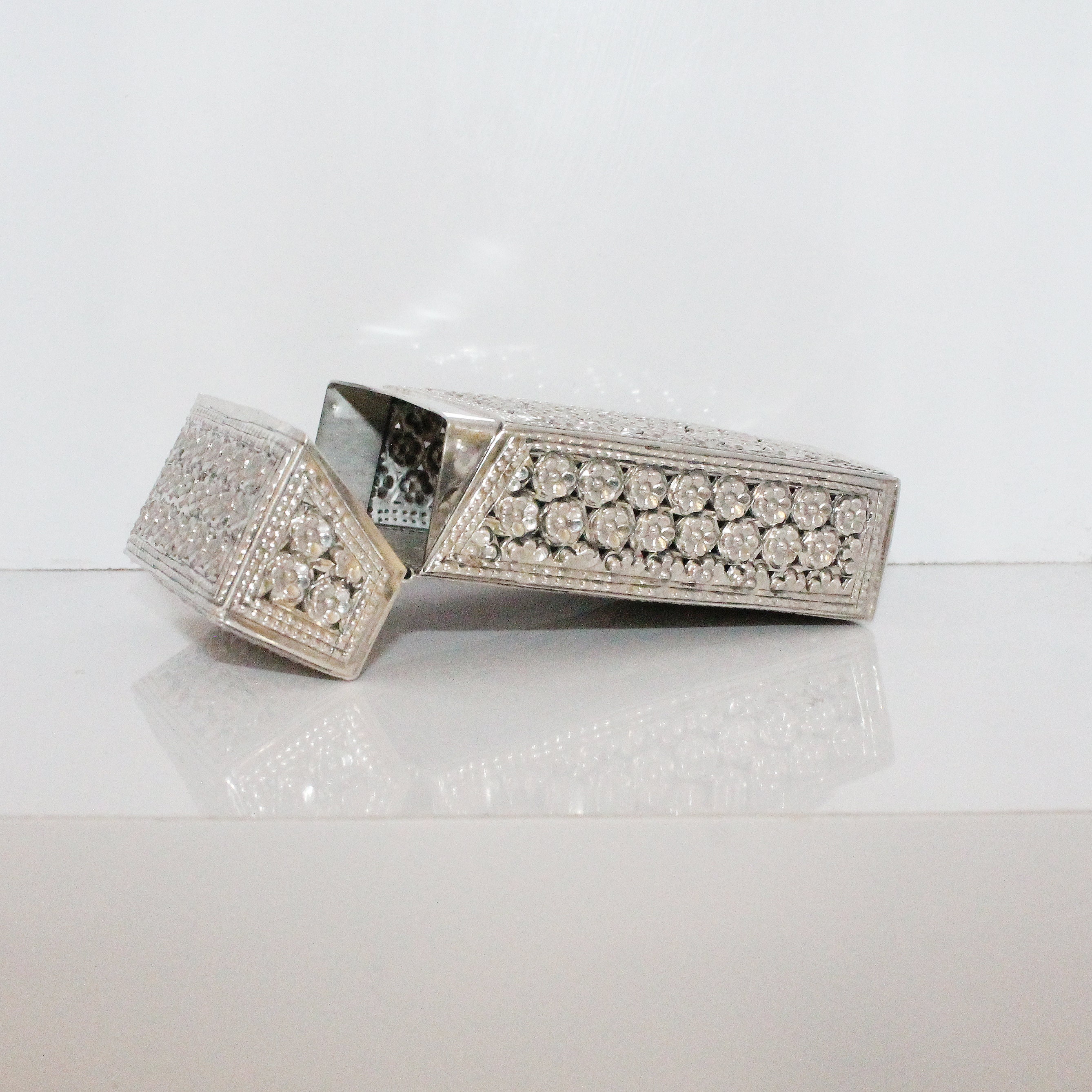 Silver Cigarette Case Box Silver Playing Cards Holder Box | Etsy