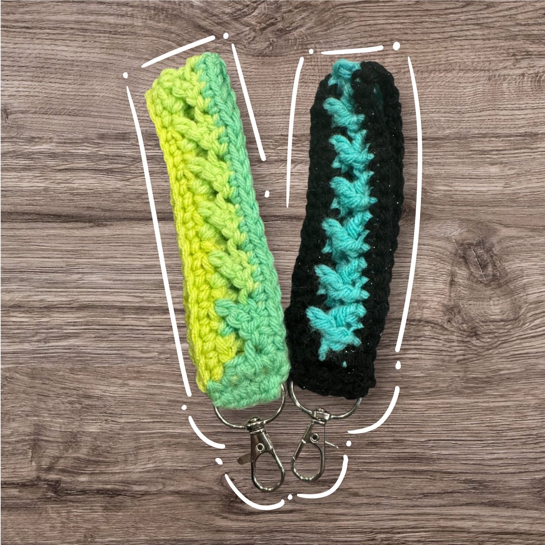 Wristlet Keychain, Cross Stitch Crochet - Etsy