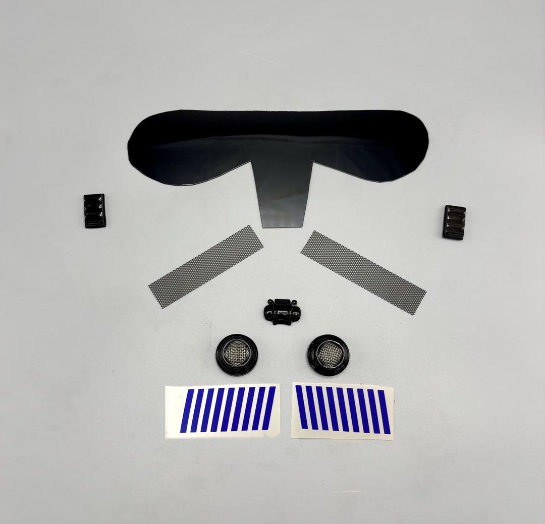Clone Trooper Helmet Accessories: Black Visor, Mesh, Greeblies, Vent ...
