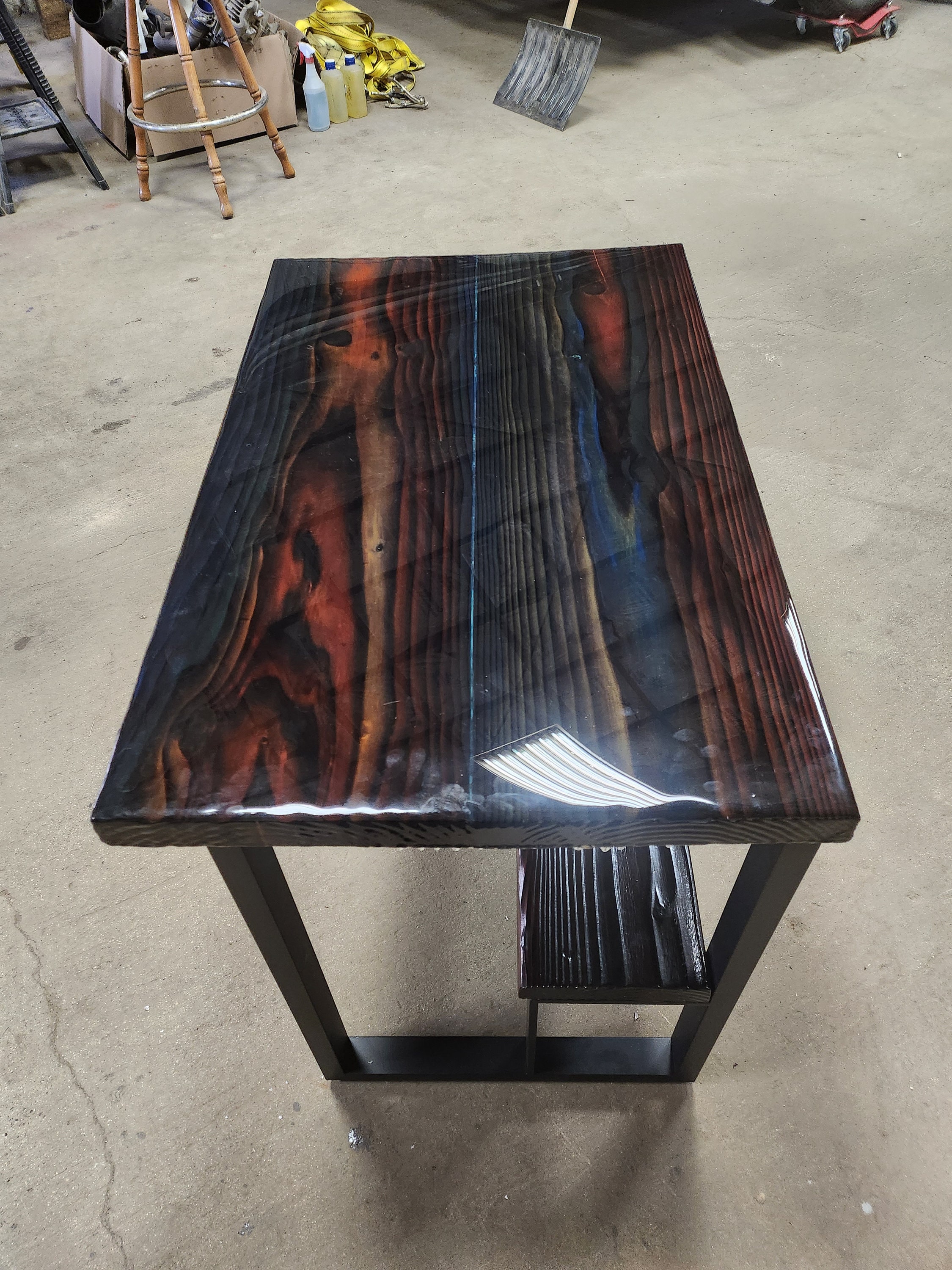 Shou Sugi Ban, Custom Made Desk, Beautiful Colored Stained Wood Desk ...