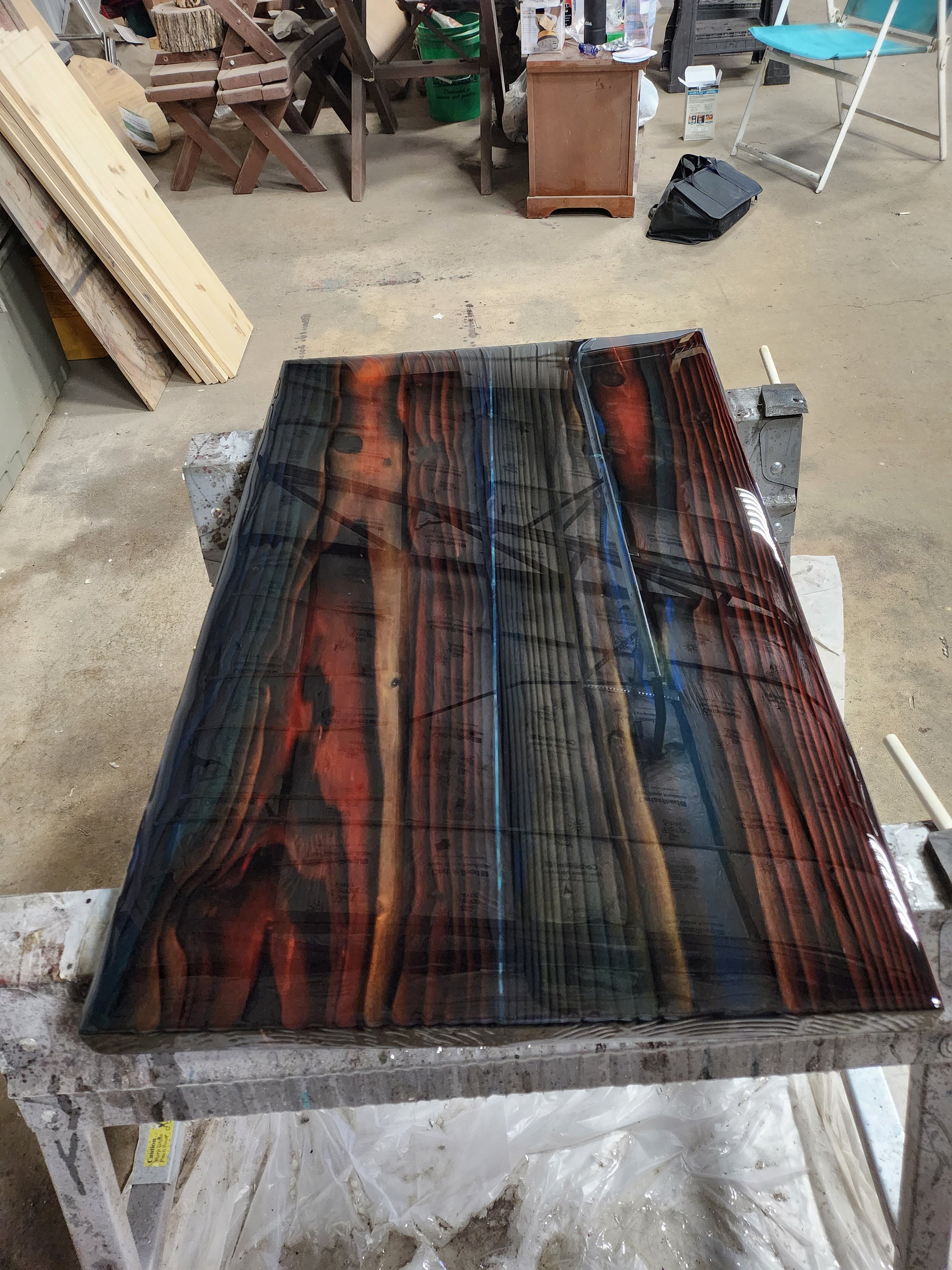 Shou Sugi Ban, Custom Made Desk, Beautiful Colored Stained Wood Desk ...