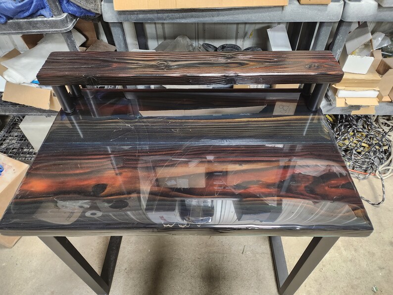 SOLD Shou Sugi Ban, Custom Made Desk, Beautiful Colored Stained Wood ...